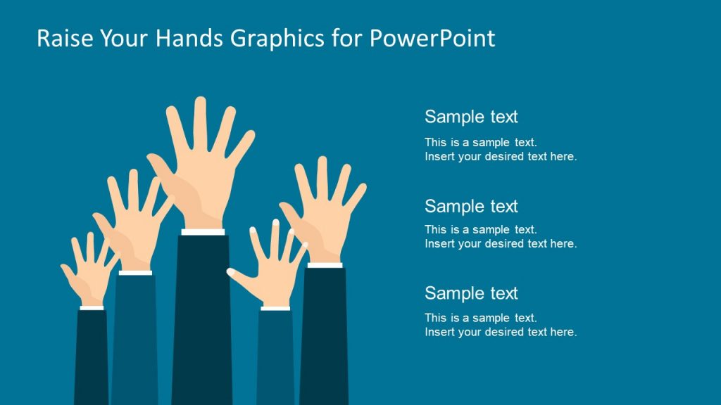 Group of Hands Raising for Suggestion - SlideModel