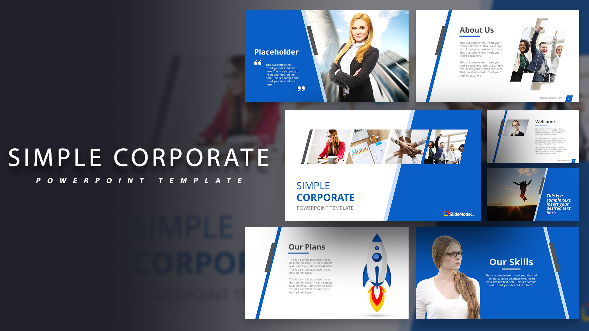 Simple Corporate PowerPoint Template SlideModel