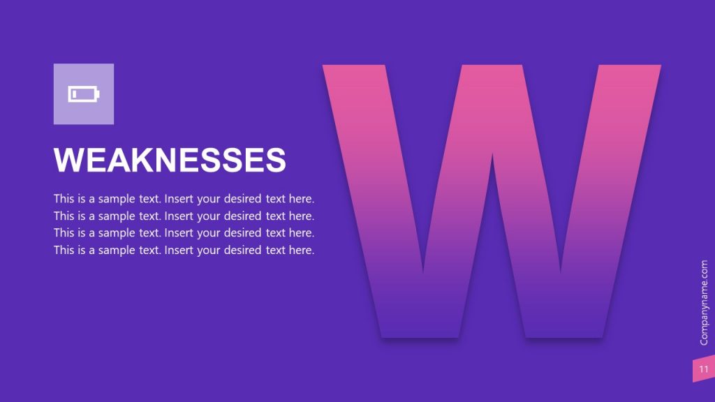 W for Weakness PPT - SlideModel