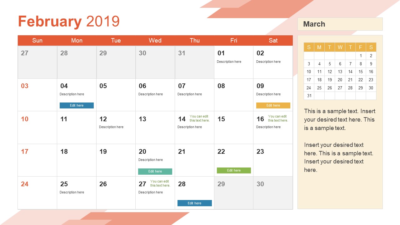 2019 Calendar PowerPoint Template - SlideModel