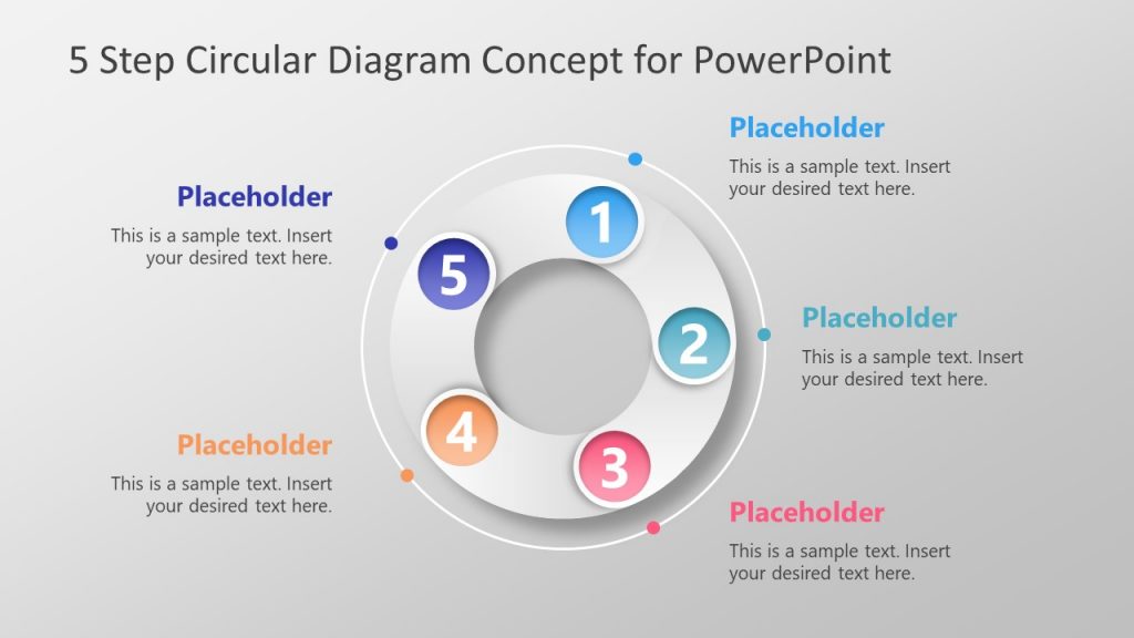 5 Steps Circular Diagram PowerPoint - SlideModel