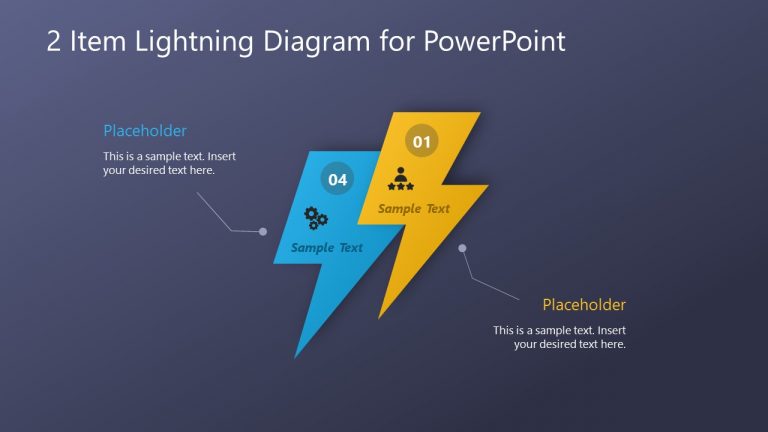 PowerPoint Diagrams 2 Steps Lightning - SlideModel