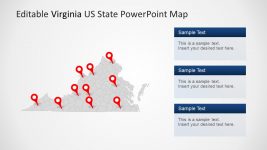 Gray Editable Map of Virginia - SlideModel