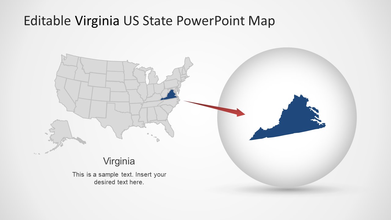 Virginia US State Map PowerPoint Template - SlideModel