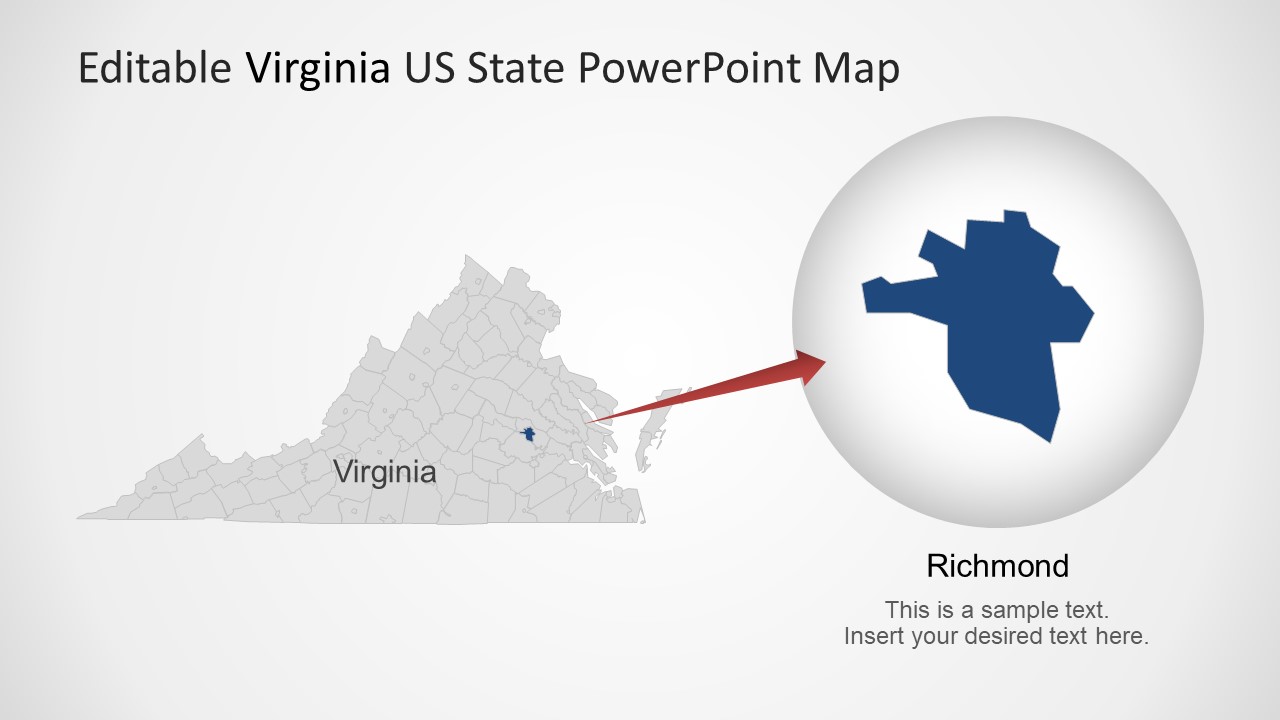 Virginia US State Map PowerPoint Template - SlideModel