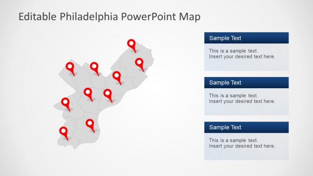 Gray Editable Map Template - SlideModel
