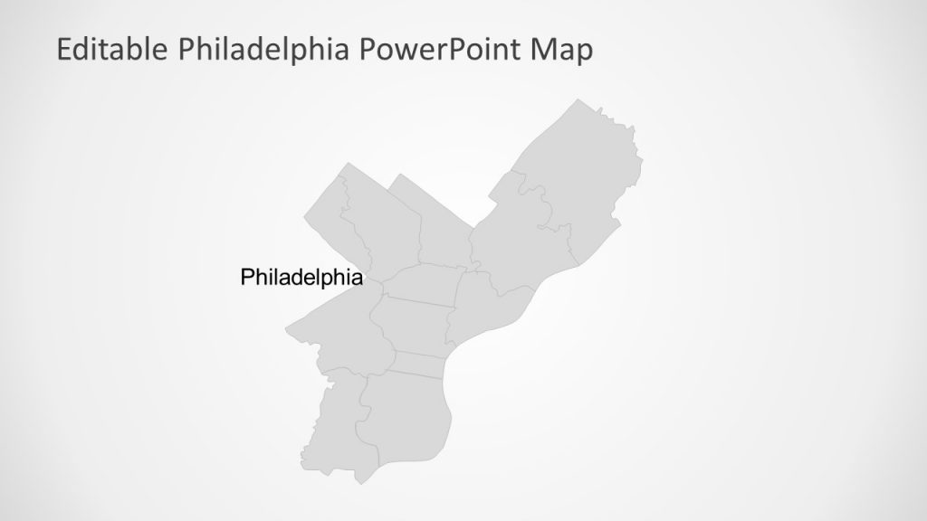 Gray Map of Philadelphia PPT - SlideModel