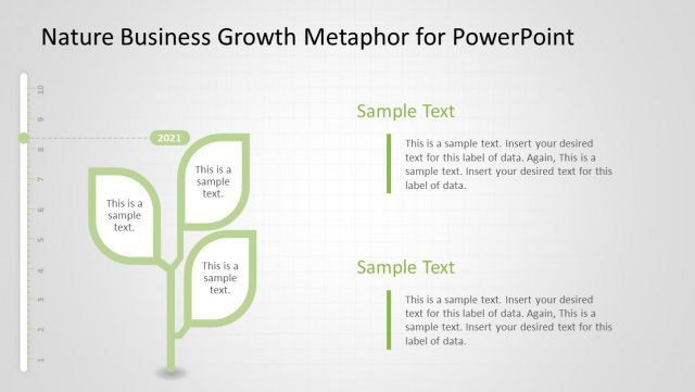 Growth Metaphor Plant with Three Leaves - SlideModel