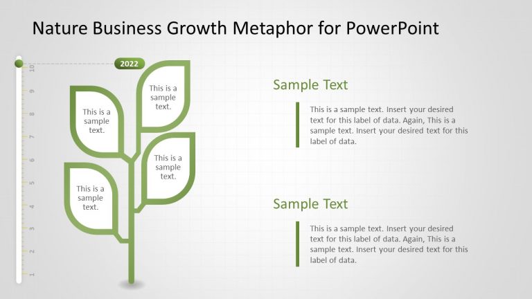 Growth Metaphor Infographic Plant with Four Leaves - SlideModel
