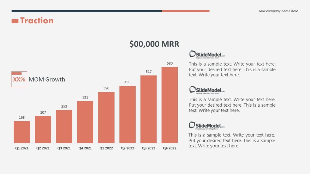 Traction Slide Template with Bar Graph - SlideModel