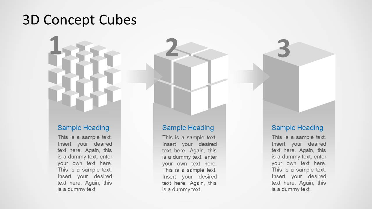 3D Cubes Concept Design for PowerPoint - SlideModel