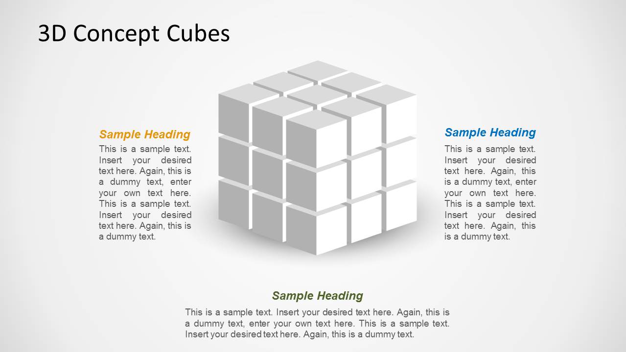 3D Cubes Concept Design for PowerPoint - SlideModel
