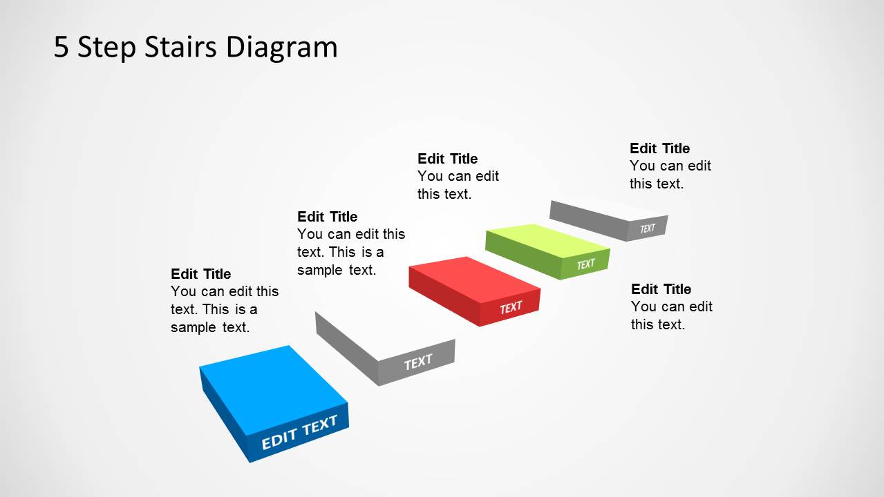 5 Step Stairs Diagram Template for PowerPoint - SlideModel
