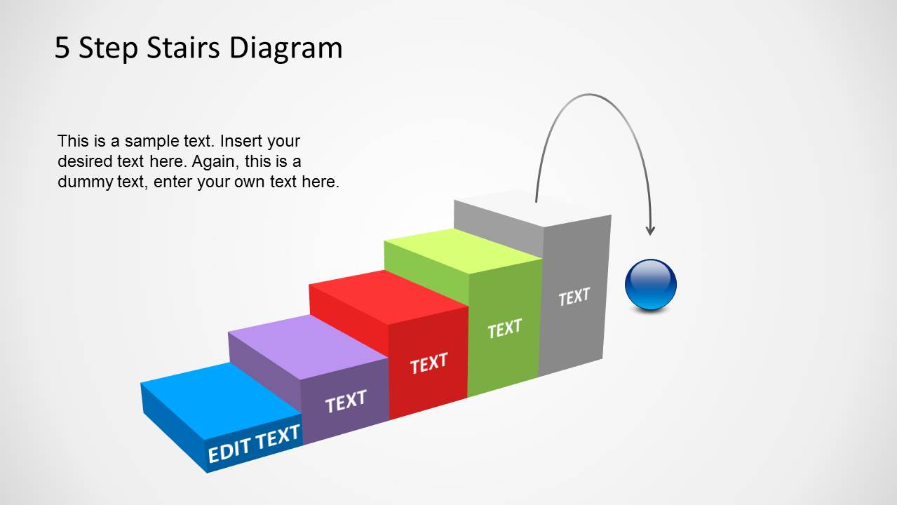 5 Step Stairs Diagram Template for PowerPoint - SlideModel 5 Step Stairs Diagram Template for PowerPoint - SlideModel