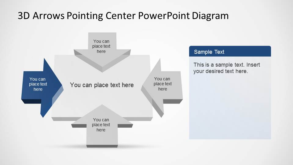 3D Arrows Pointing Center PowerPoint Diagram - SlideModel