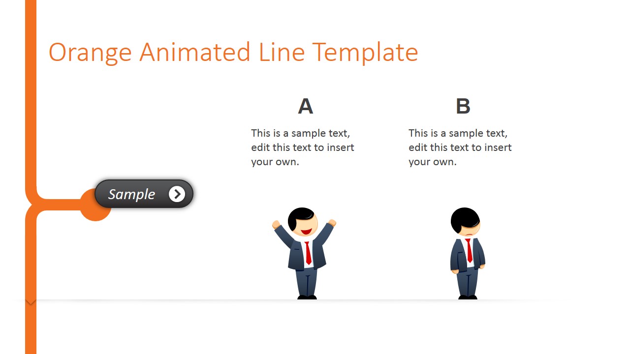 Animated Orange Line PowerPoint Template - SlideModel