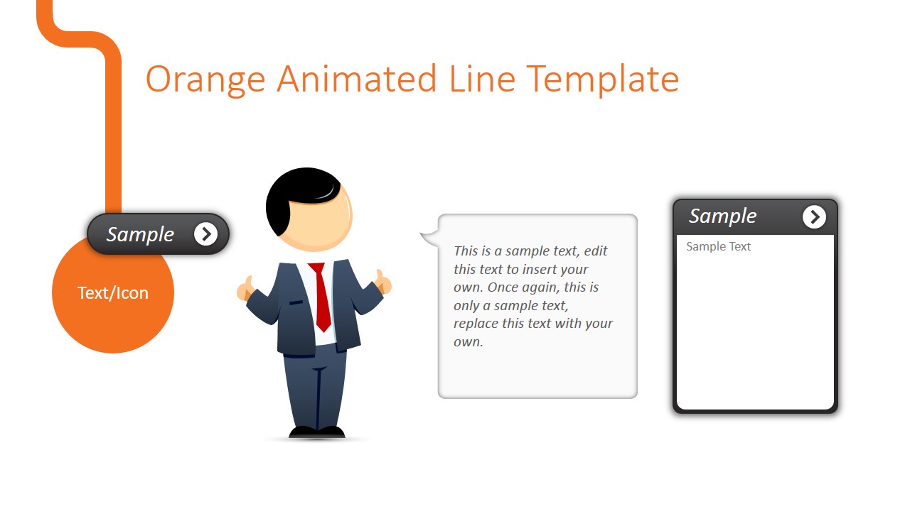 Animated Orange Line PowerPoint Template - SlideModel