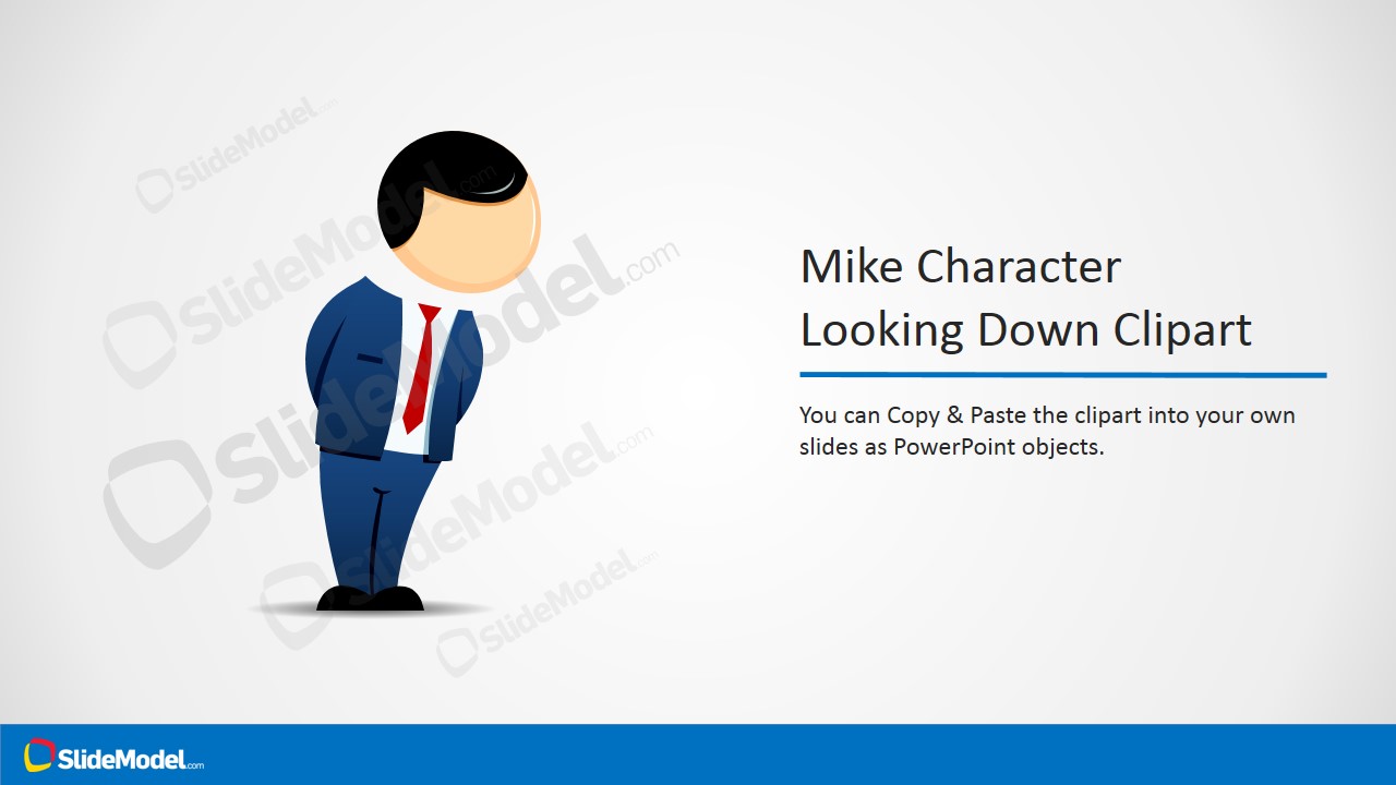 Mike Male Cartoon Clipart Looking Down - SlideModel