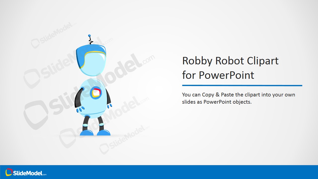 Robby Robot Cartoon Illustration for PowerPoint - SlideModel