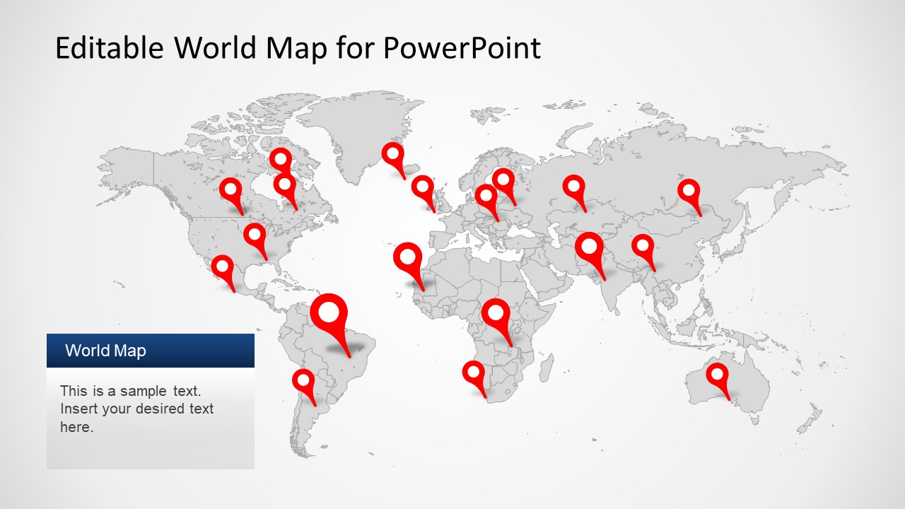 Editable PPT World Map SlideModel