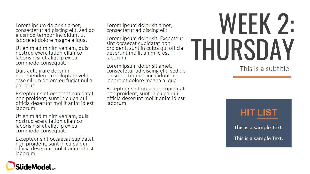 Weekly Plan Professional PowerPoint Templates & Slides