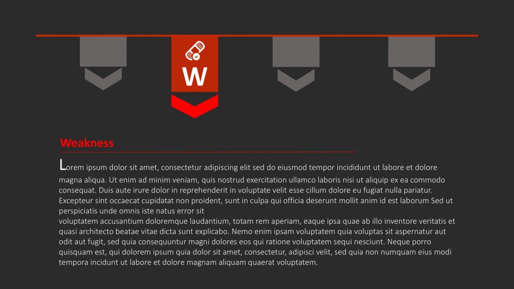 Weaknesses Slide SWOT Template for PowerPoint - SlideModel