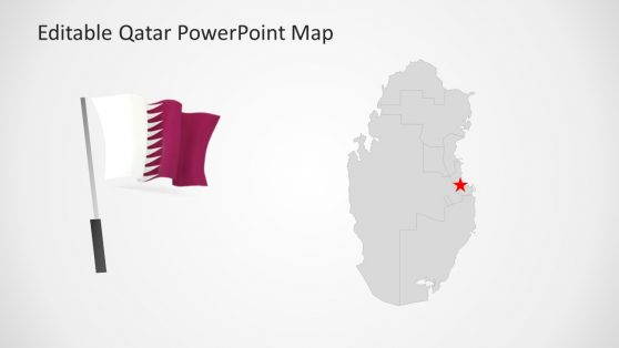 Qatar PowerPoint Map and Flag - SlideModel