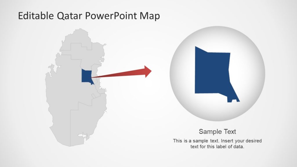 Zoom In PowerPoint Qatar Map - SlideModel