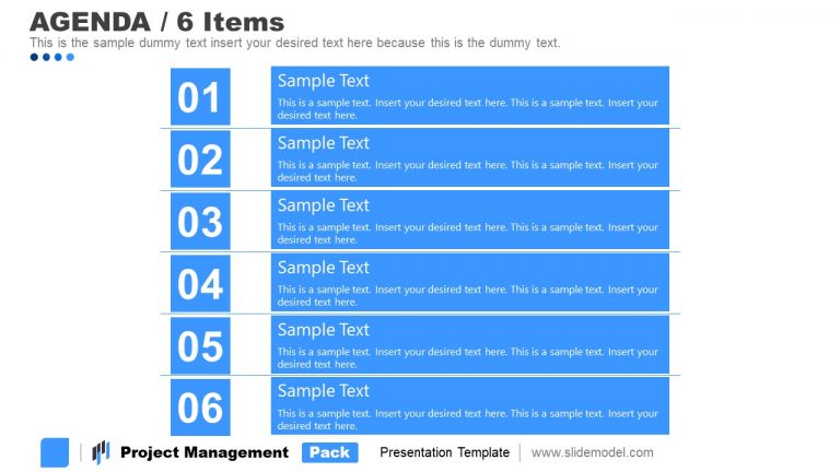 Table of Contents Agenda 3 Project Management PPT - SlideModel