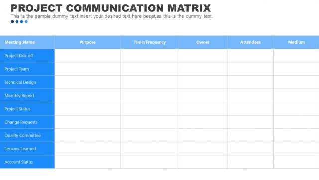 Project Communication Matrix Table Template - SlideModel