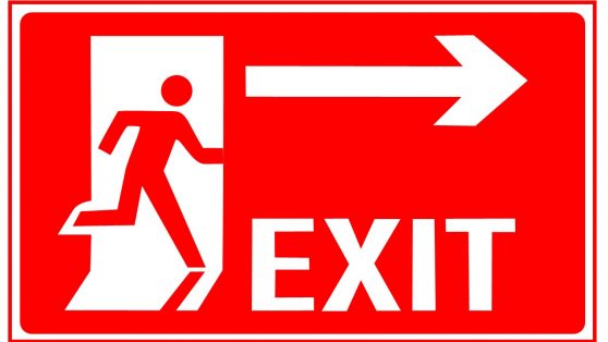 Red Color Exit Sign - PowerPoint Template - SlideModel Red Color Exit Sign - PowerPoint Template - SlideModel