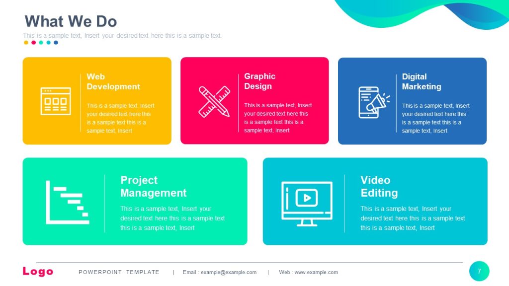 What We Do Slide with Text Boxes - SlideModel
