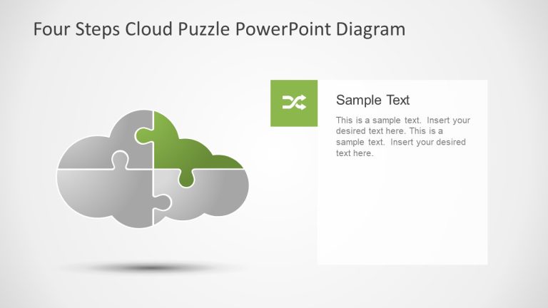 Creative 4 Steps Cloud Puzzle Diagram PPT Template - SlideModel