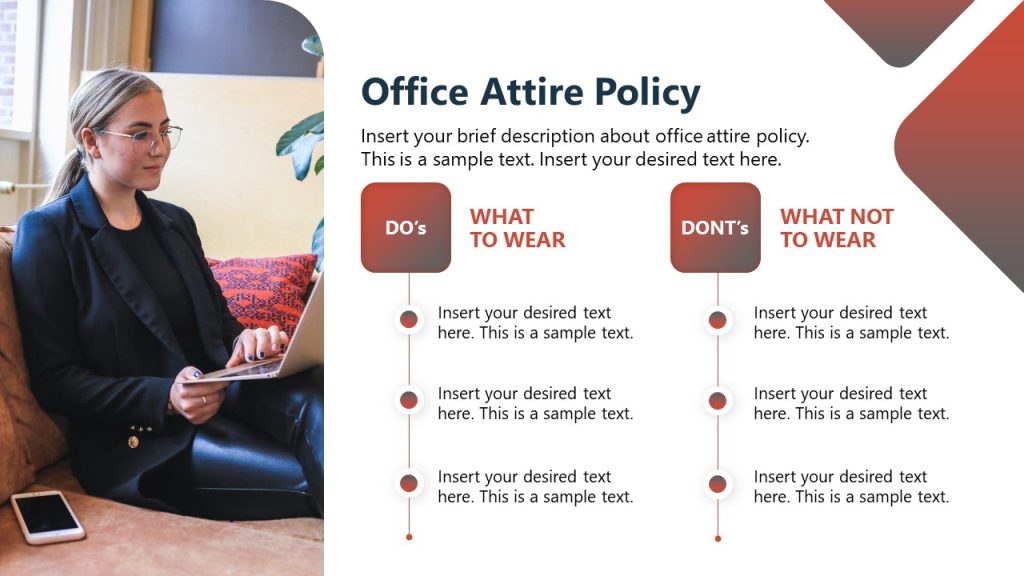 Office Attire Policy Template for Employee Handbook - SlideModel
