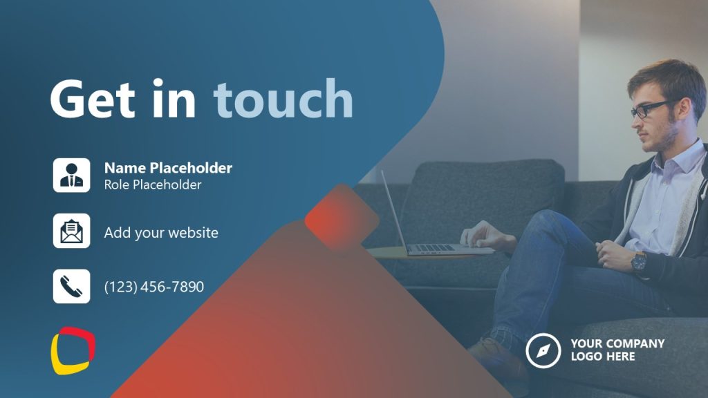 Get In Touch Slide for Presentation - Staff Handbook Template - SlideModel