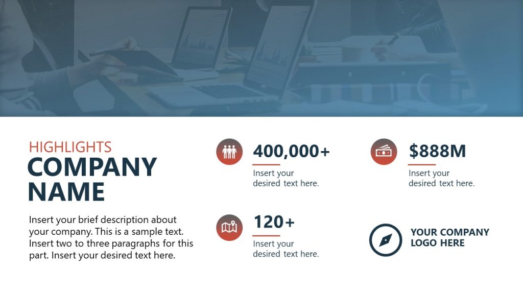 Company Highlights Presentation Slide - SlideModel