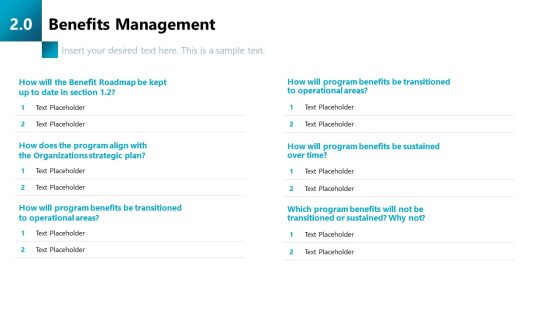 Program Management Presentation Slide - Benefits Management - SlideModel
