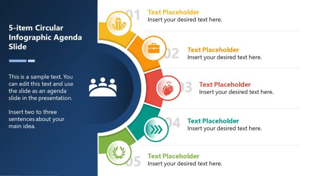 5-Item Agenda Slide Infographic Presentation Template - SlideModel