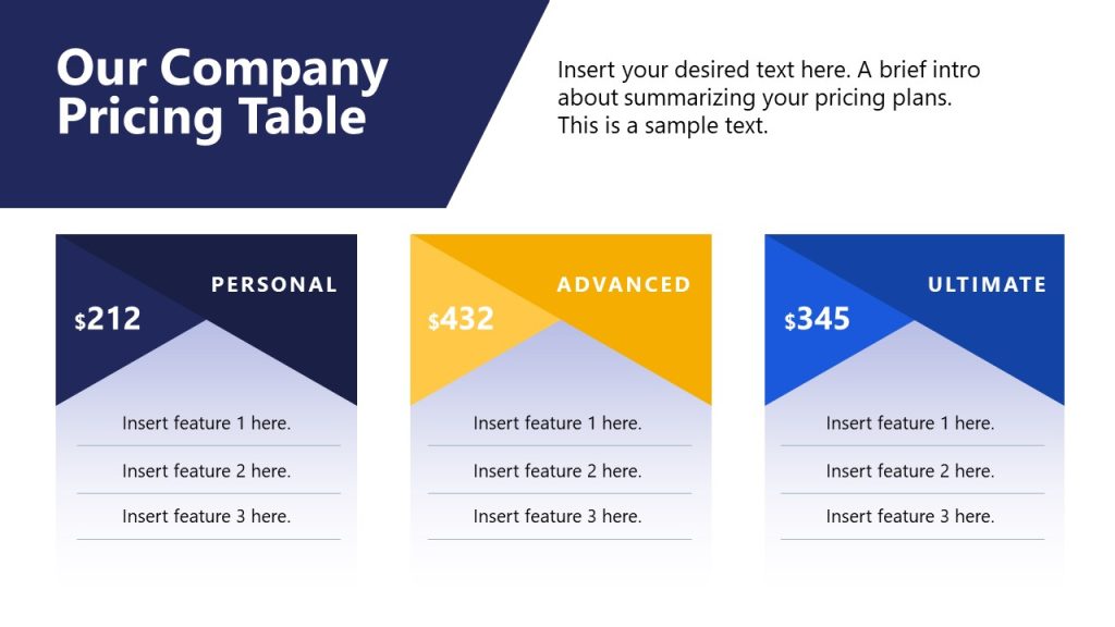 Pricing Table Editable Slide Template - SlideModel