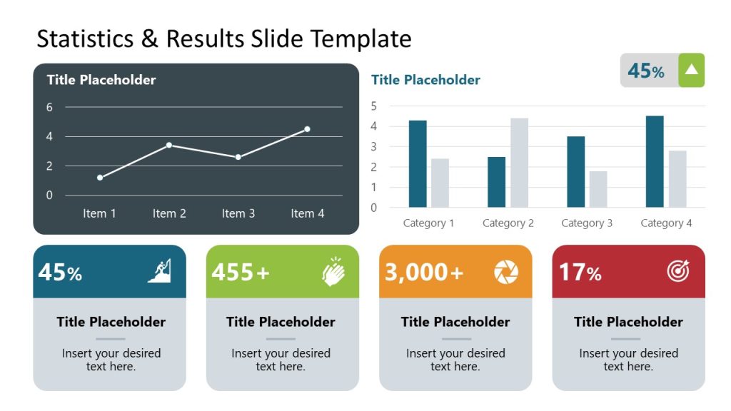 Statistics & Results PPT Template with Line Chart - SlideModel