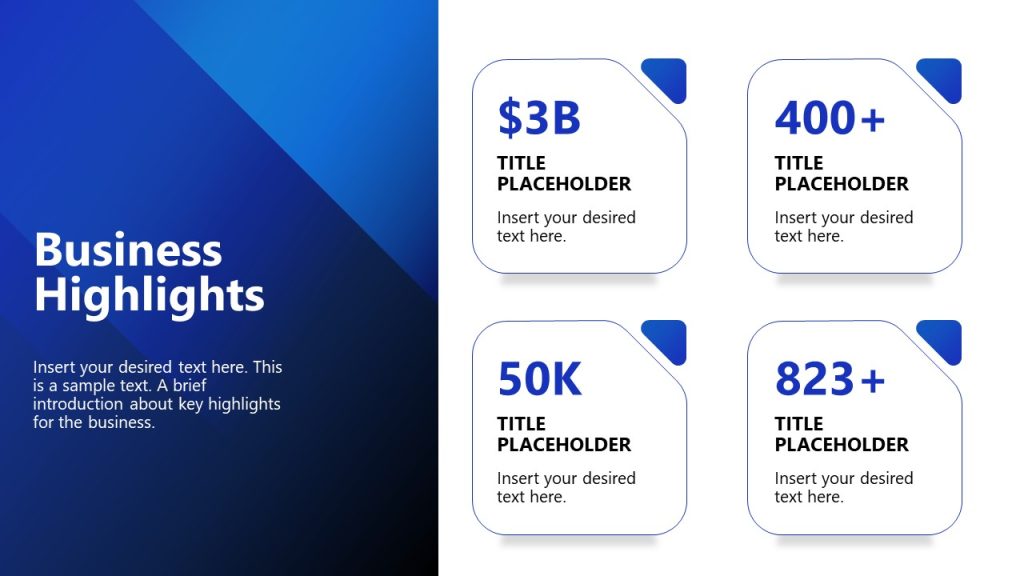 Business Highlights Slide - Professional Corporate Template - SlideModel