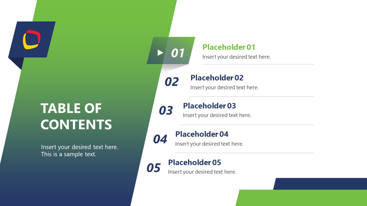Animated Table of Contents Slide Layouts Template for PowerPoint