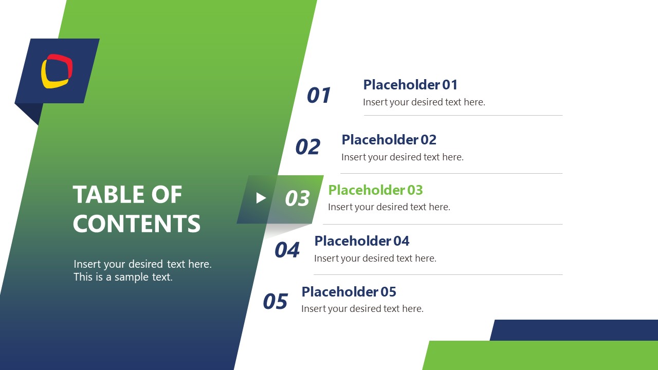 Animated Table of Contents Slide Layouts Template for PowerPoint