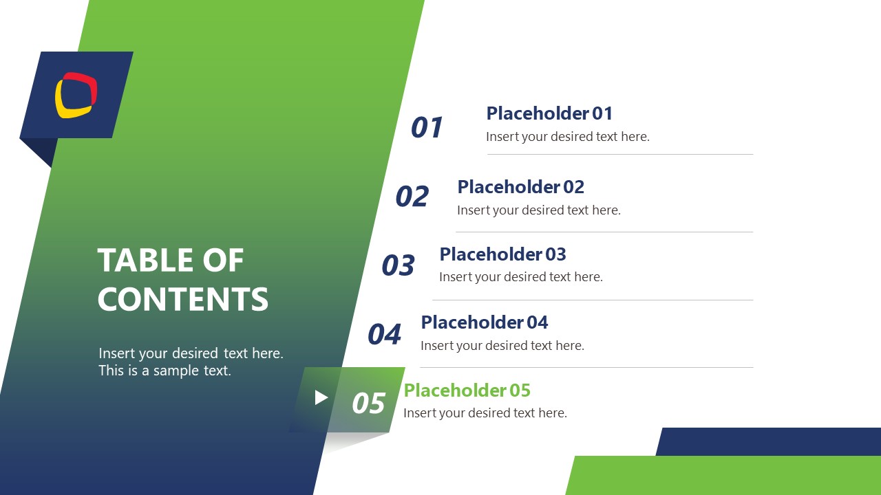 Animated Table of Contents Slide Layouts Template for PowerPoint