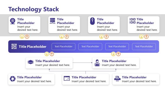 Technology Stack Slide with Flowchart Diagram - SlideModel