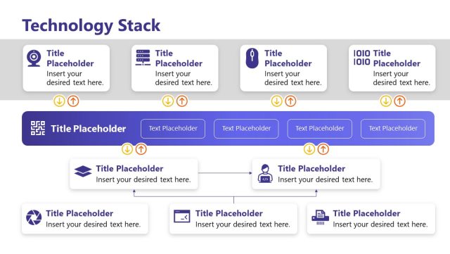 Technology Stack Slide with Flowchart Diagram - SlideModel