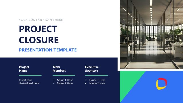 Editable Project Closure Template - Cover Slide - SlideModel