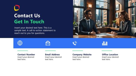 Contact Us Slide - Project Closure Presentation - SlideModel
