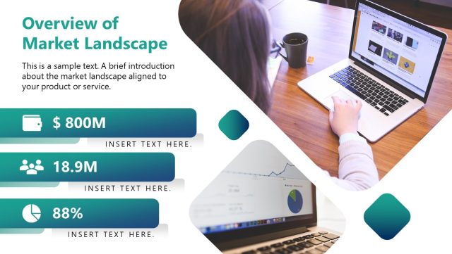 Market Landscape Slide with Images & Bold Numbers - SlideModel