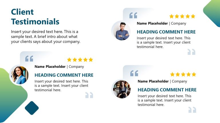 Client Testimonials PowerPoint Template Slide - SlideModel